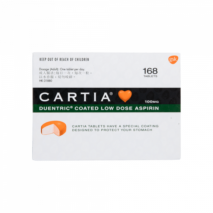 CARTIA COATED LOW DOSE ASPIRIN 100MG 168PCS – 樂誠—網絡批發直銷
